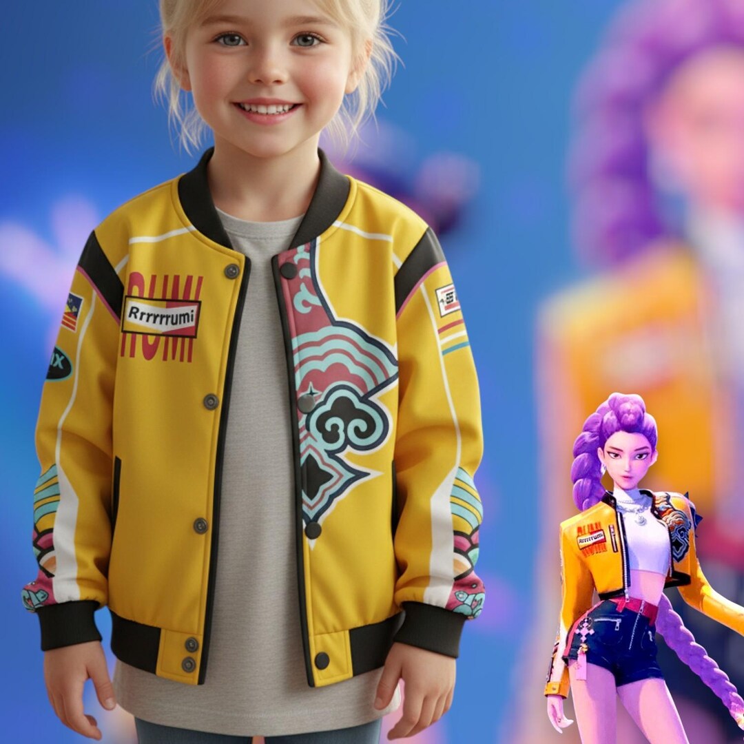 Rumi Huntrix Stage Baseball Jacket, Kpop Demon Hunters Cosplay, Huntrix ...