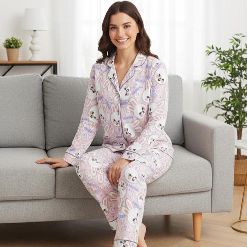 Stray Kids Leebit Kpop Member Group Pajamas, Cute SKZOO Animal Print ...