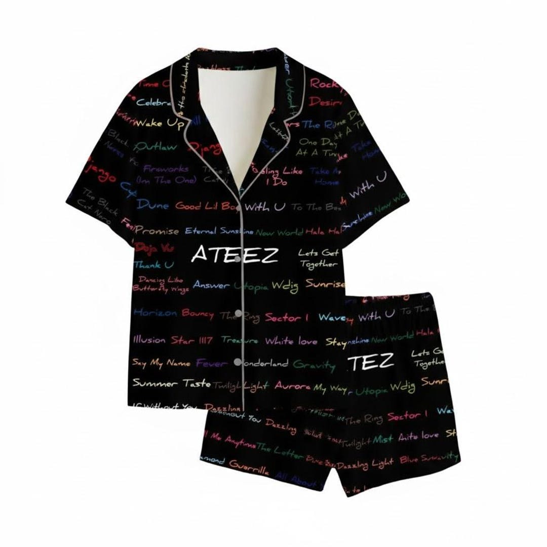 Ateez Lyric Dream Pajama Set | Kpop Sleepwear for Atiny Fans, Kpop ...