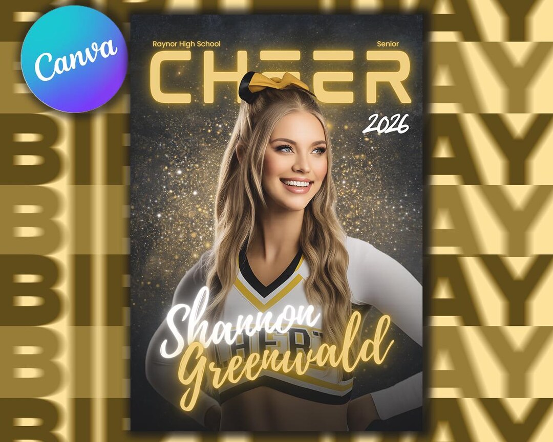 Editable Cheerleading Poster Template | Canva Banner (digital Download ...