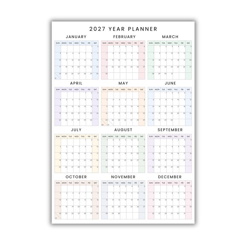 Wall Planner 2027 - Etsy UK