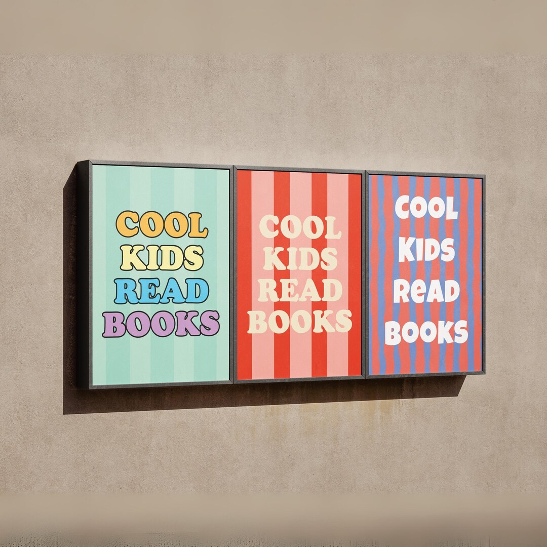 Kids Reading Posters Set of 3 Classroom Wall Decor Educational Prints ...