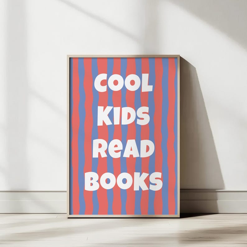 Kids Read Books Print, Playful Classroom Poster (digital Download - Etsy