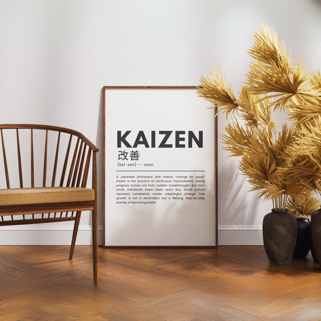Kaizen Definition Wall Art Print, Japanese Philosophy Quote Poster ...