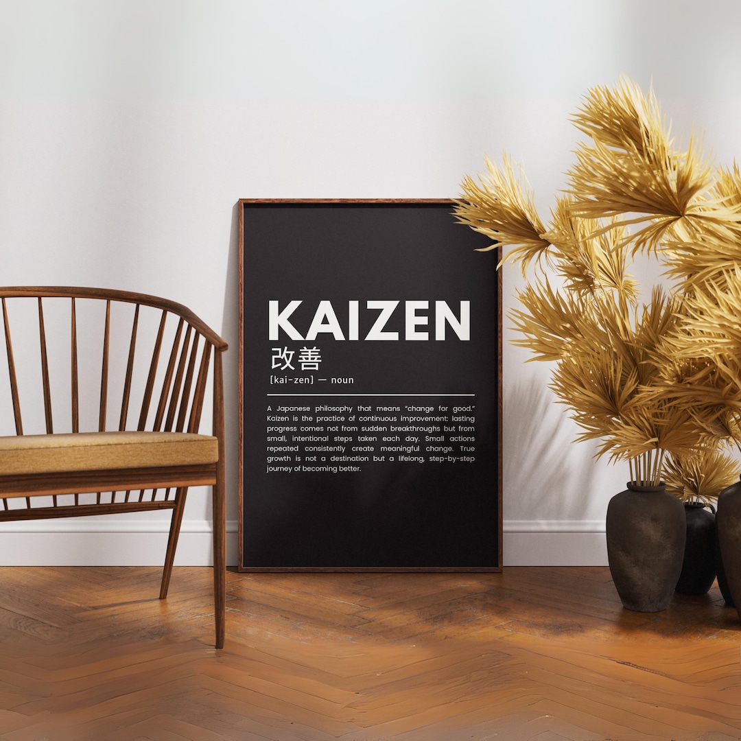 Kaizen Definition Wall Art, Japanese Philosophy Dictionary Poster for ...