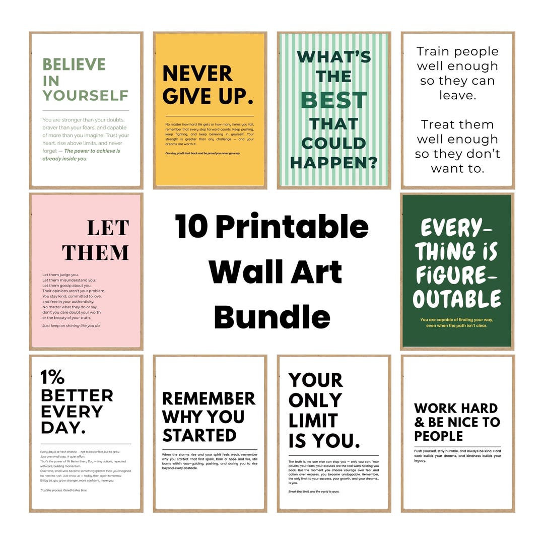 10 Printable Motivational Wall Art Prints for Home & Office Decor ...