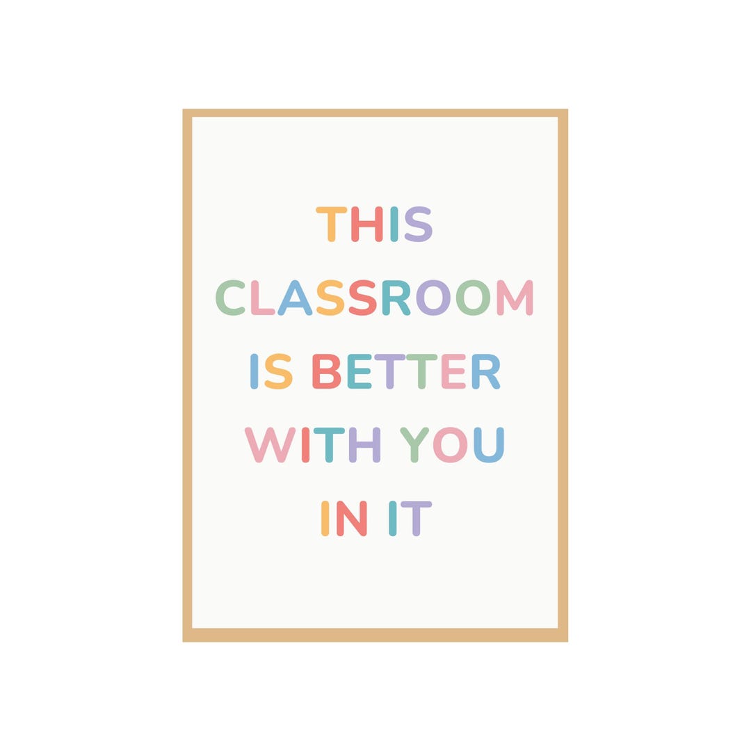 Educational Wall Art Classroom Poster Quote for Kids School Room Decor ...