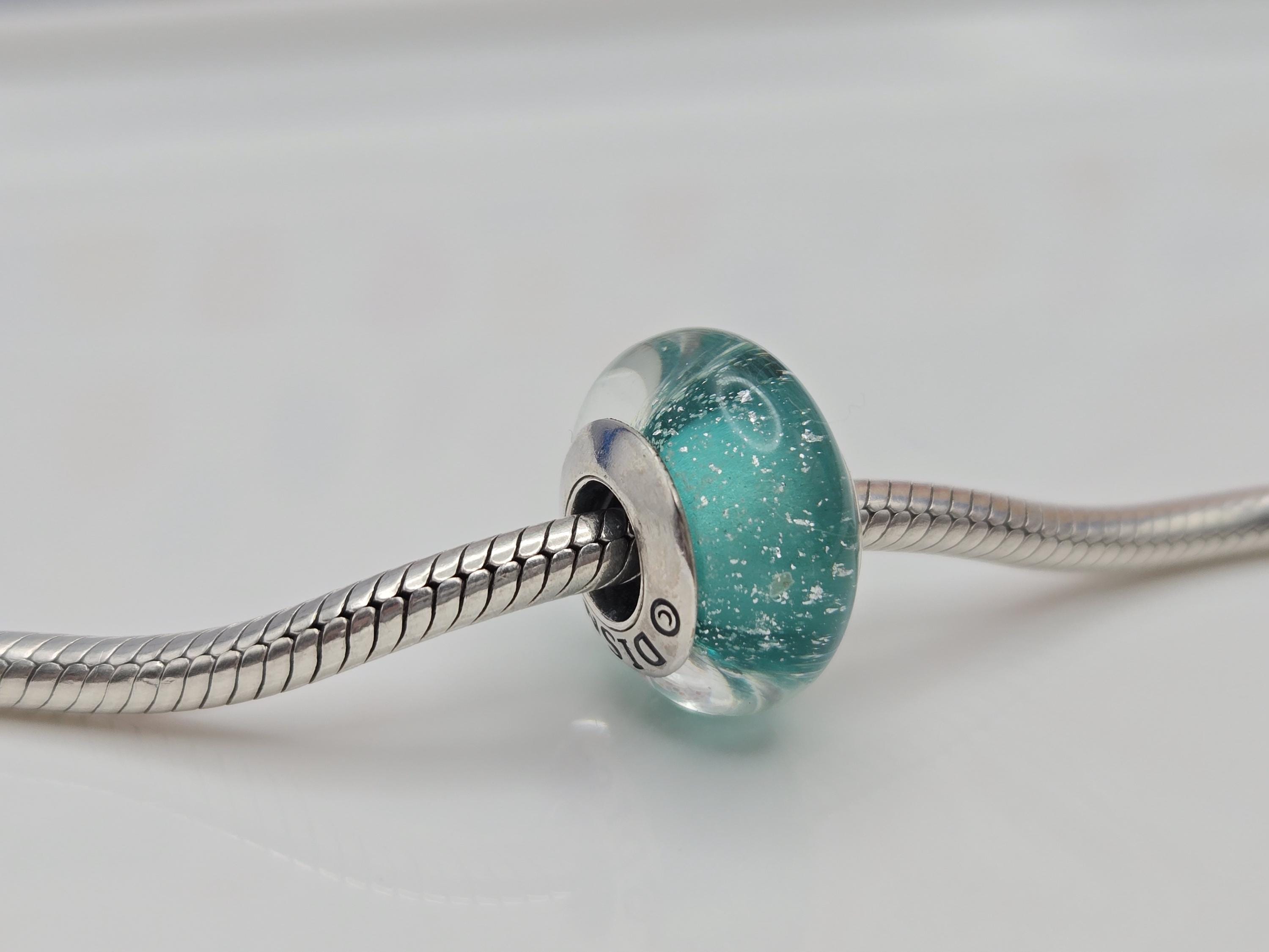 New Pandora ARIEL Teal Disney Signature Murano Glass Charm for Pandora ...