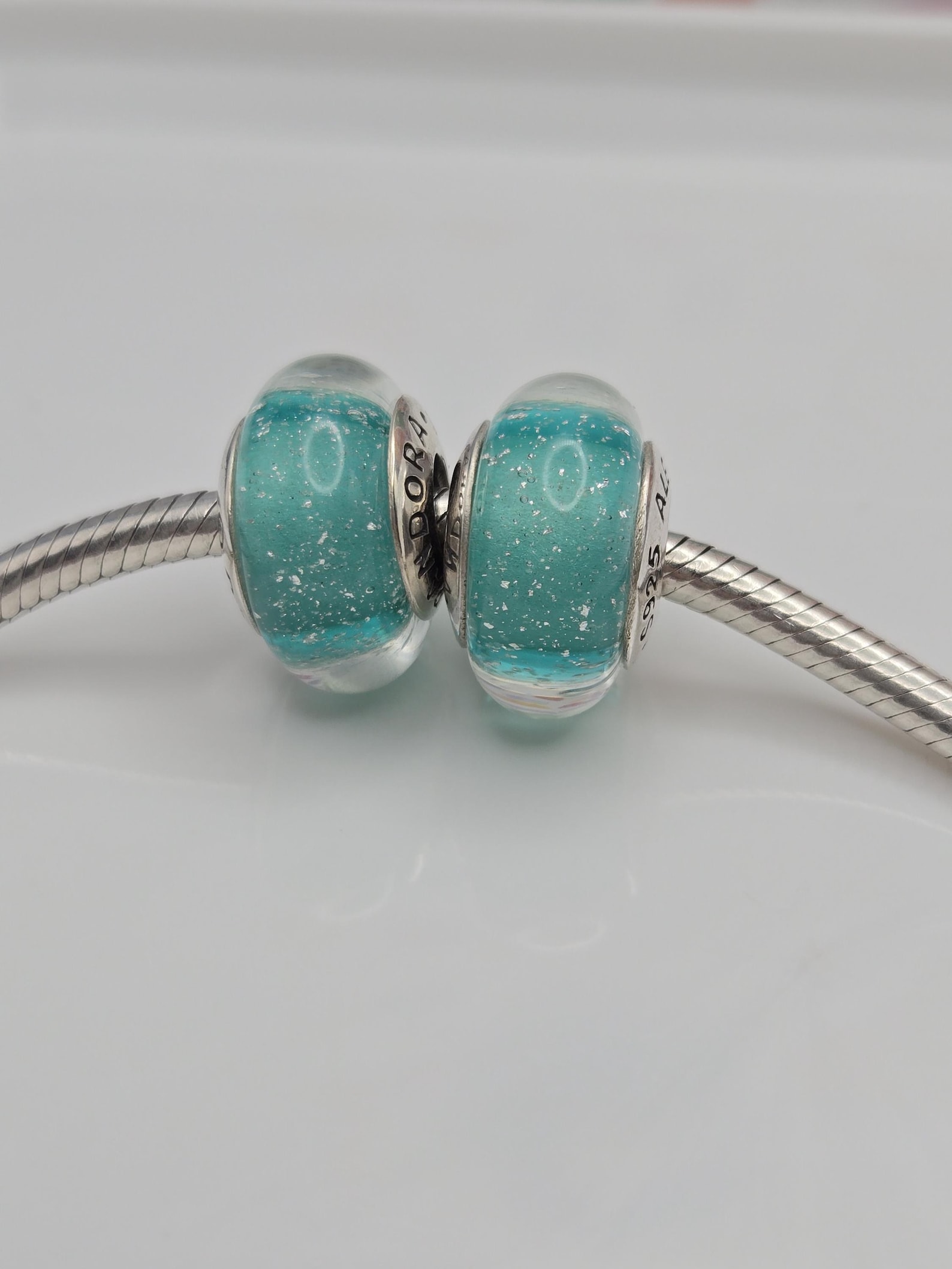 New Pandora ARIEL Teal Disney Signature Murano Glass Charm for Pandora ...