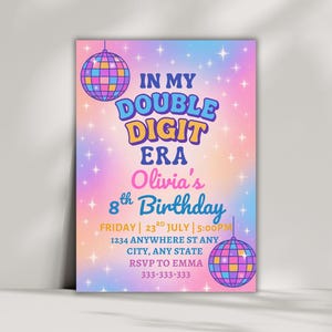 Double Digits Birthday Invitation: Editable Canva Template (5x7 Inches ...