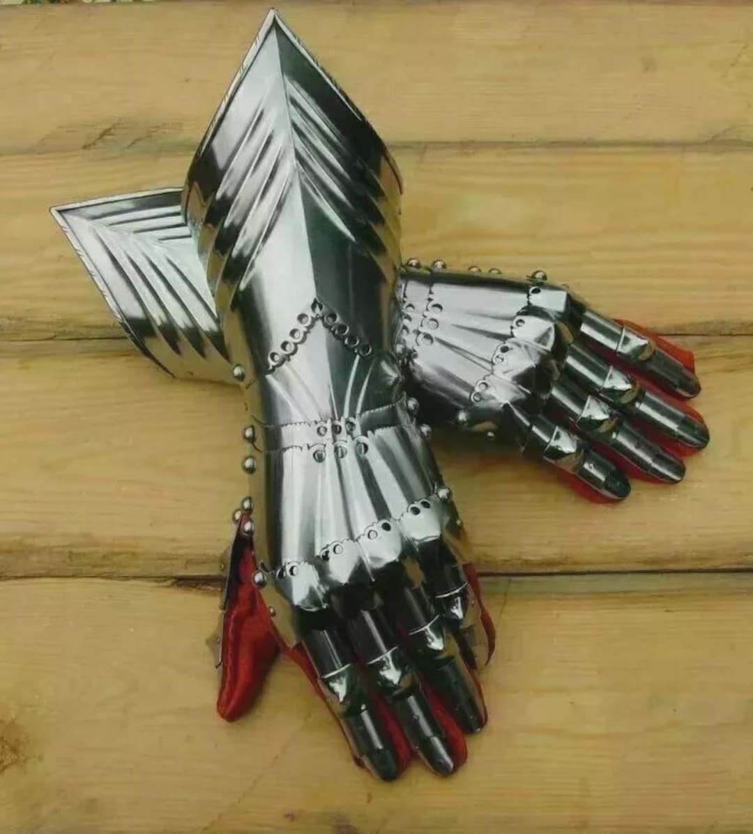 Armor Medieval Steel Gauntlets Late Gothic Knight Finger Gloves SCA ...