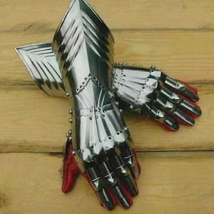 Armor Medieval Steel Gauntlets Late Gothic Knight Finger Gloves SCA ...