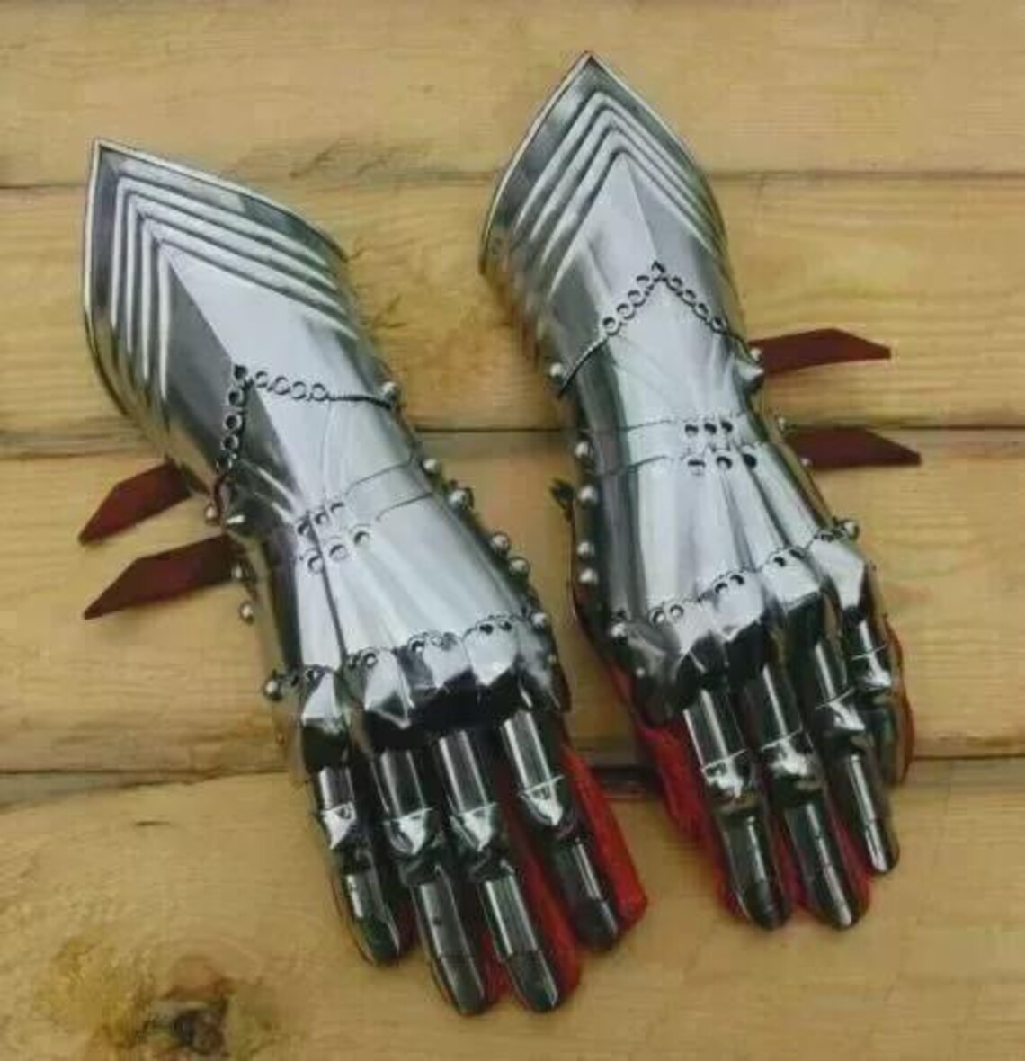 Armor Medieval Steel Gauntlets Late Gothic Knight Finger Gloves SCA ...