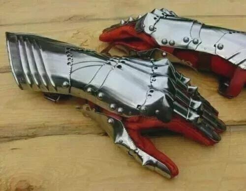 Armor Medieval Steel Gauntlets Late Gothic Knight Finger Gloves SCA ...
