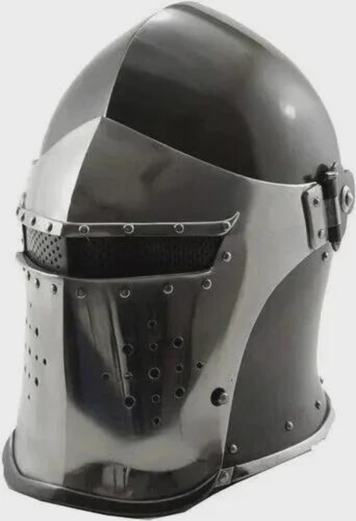 Viking Visored Barbuta Battle Knight Helmet Black Medieval Helm Armor ...