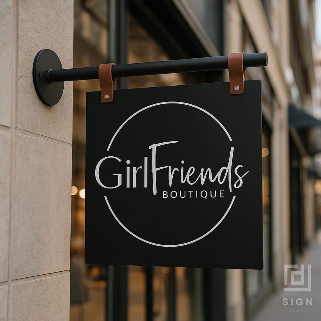 Oval Blade Sign for Shop | Custom Hanging Metal Business Logo Sign ...