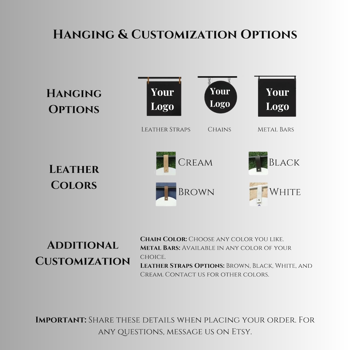 Oval Blade Sign for Shop | Custom Hanging Metal Business Logo Sign ...