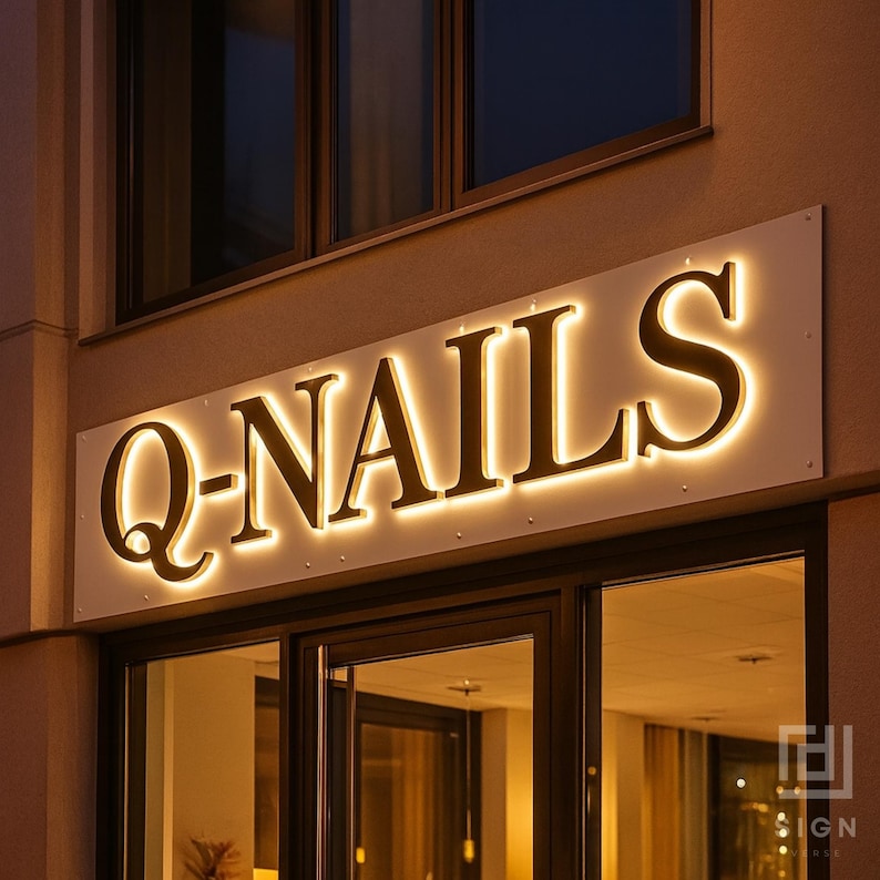 Custom Storefront Backlit Sign | LED Metal Lighted Outdoor Logo for ...
