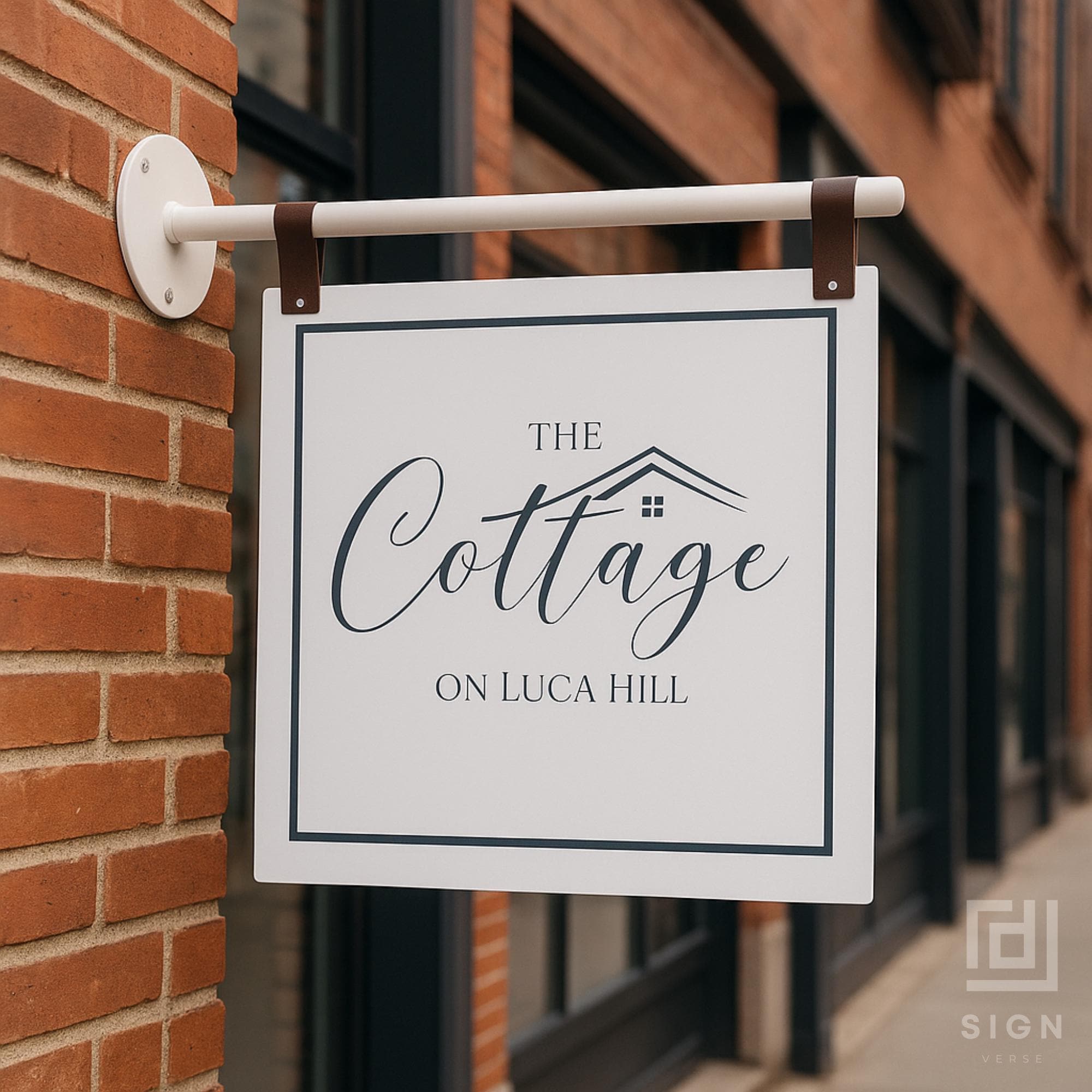 Oval Blade Sign for Shop | Custom Hanging Metal Business Logo Sign ...