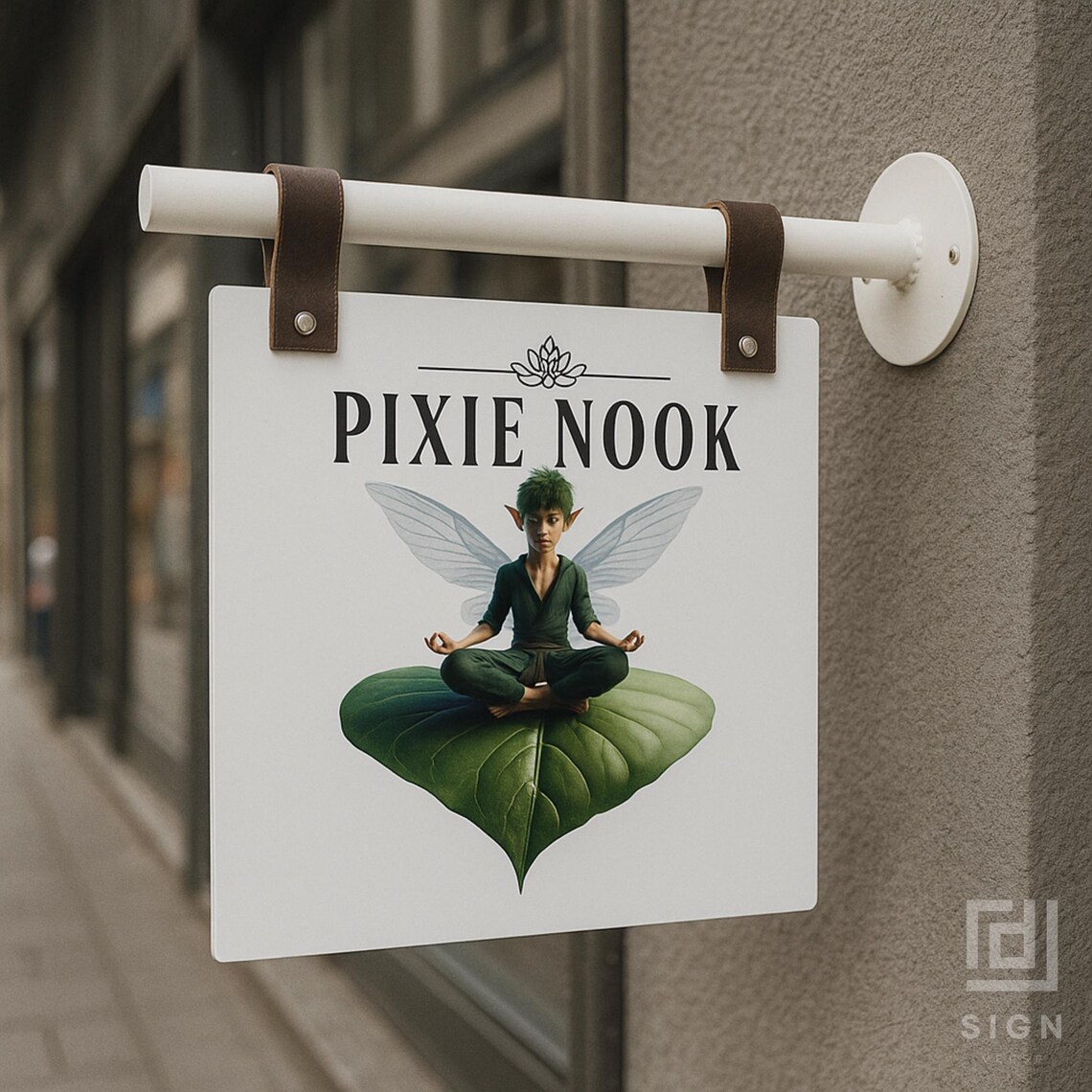 Oval Blade Sign for Shop | Custom Hanging Metal Business Logo Sign ...