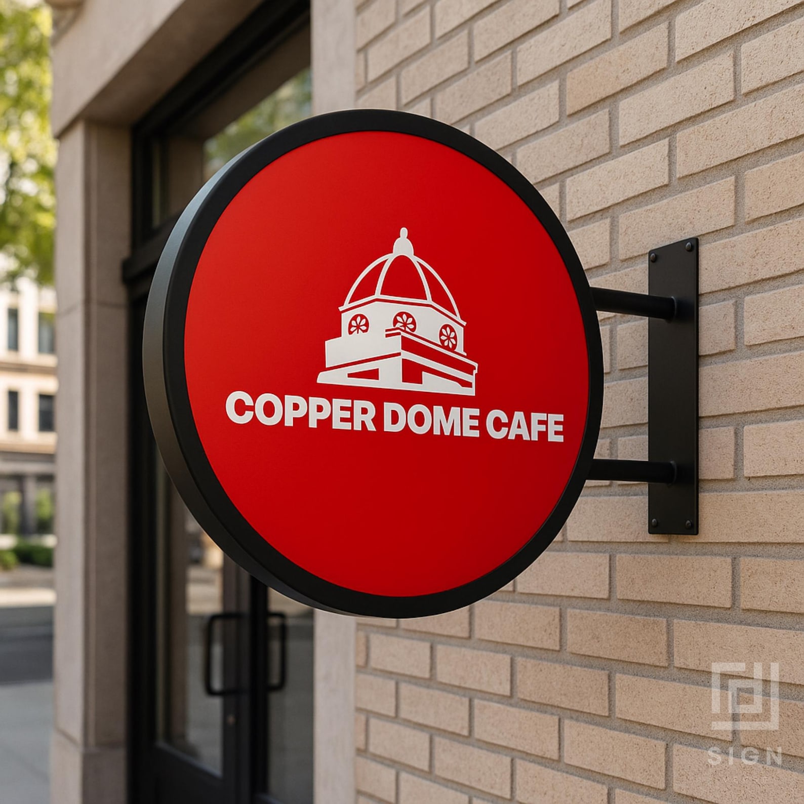 Oval Blade Sign for Shop | Custom Hanging Metal Business Logo Sign ...