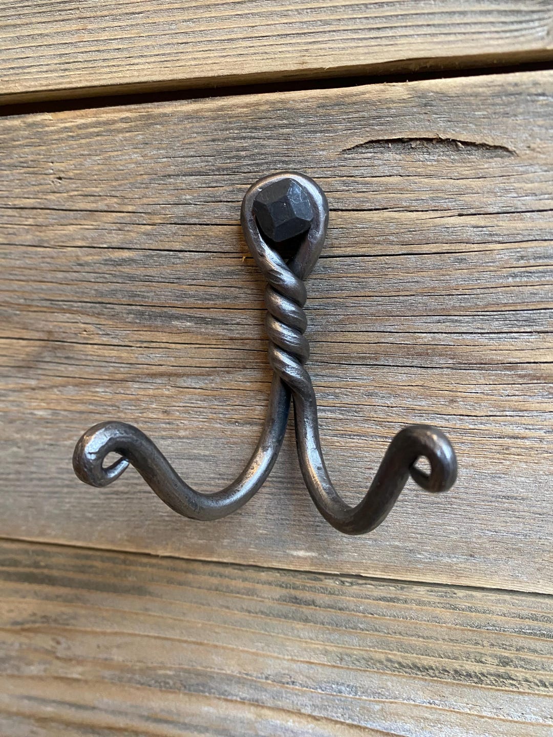 Original Twisted Double Hook - Blacksmith Made and Hand Forged - Etsy