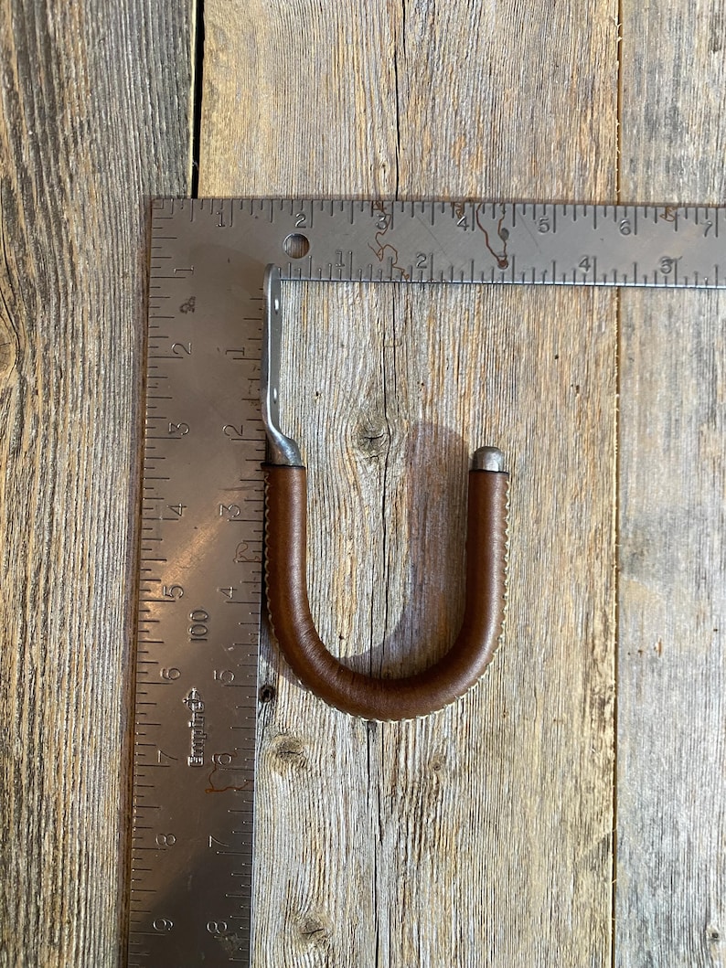 Rustic Leather Wrapped Gun Hooks - Classic Brushed Steel With Brown ...
