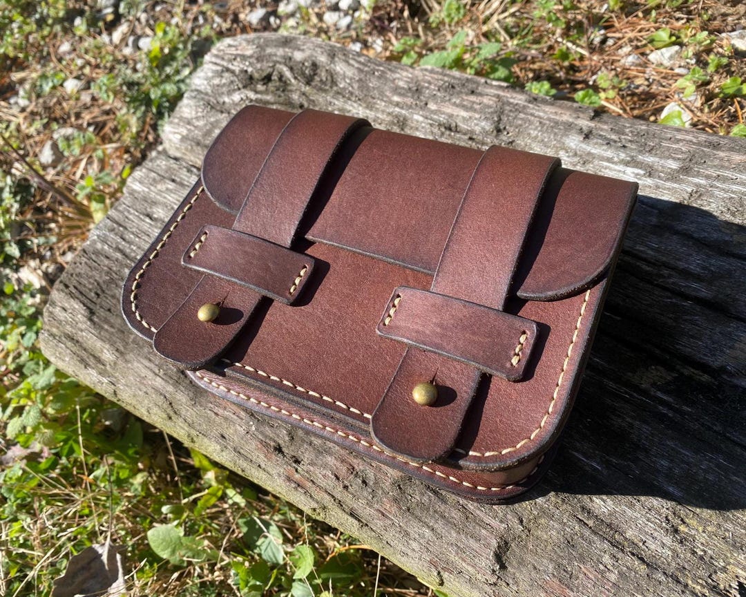 Leather Belt Pouch With Two Belt Loops - Hand Stitched - Etsy