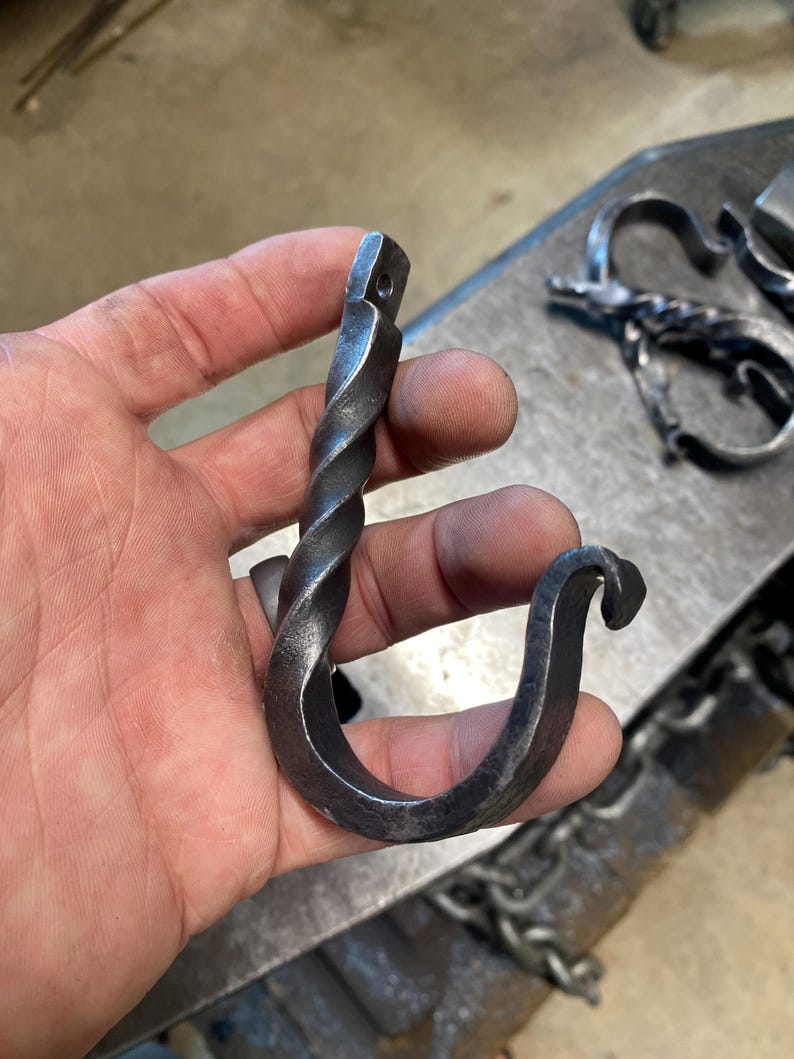 Twisted J Hook, Blacksmith Made and Hand Forged - Etsy