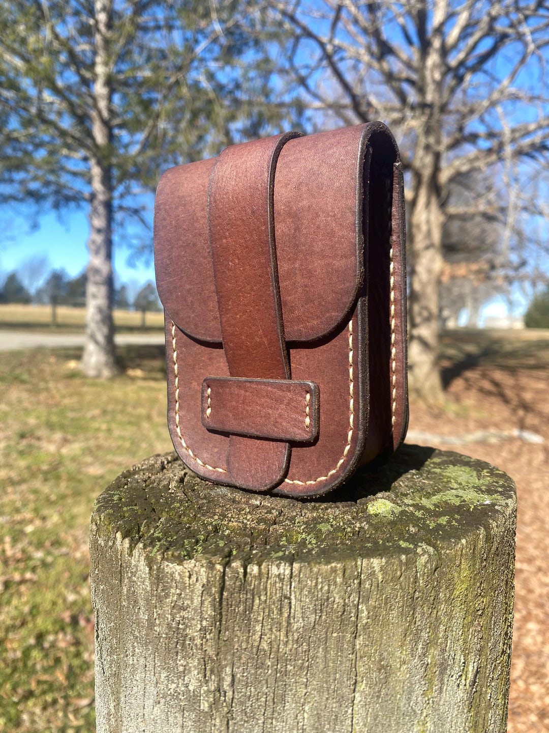 Handmade Leather Pouch With Belt Loop – Hand Stitched - Etsy