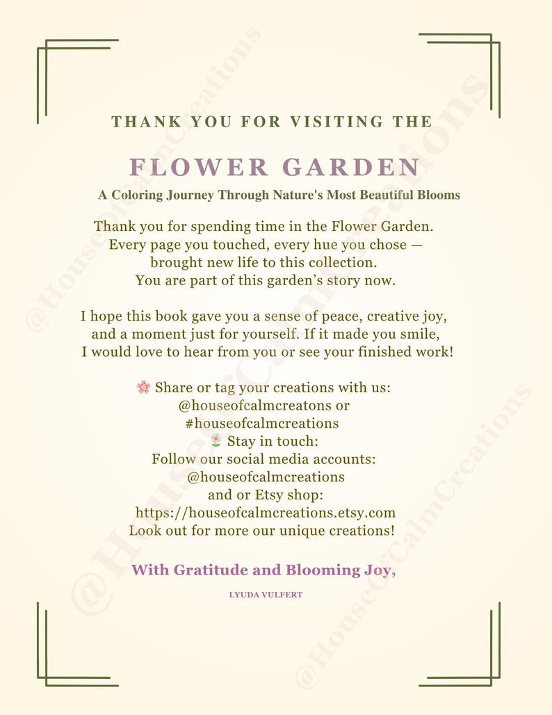 Flower Garden Coloring Book: 25 Printable Floral Designs (PDF Download ...