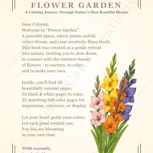 Flower Garden Coloring Book: 25 Printable Floral Designs (PDF Download ...