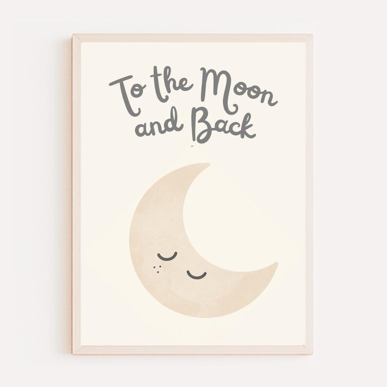 Moon, Star, Cloud Nursery Art Prints | Minimalist Decor (digital ...