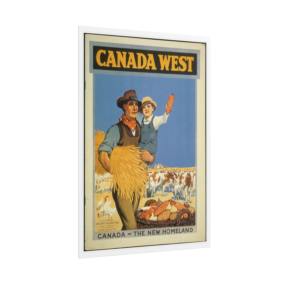 Vintage Canada West Poster, Western Home Decor, Rustic Wall Art, 1925 ...