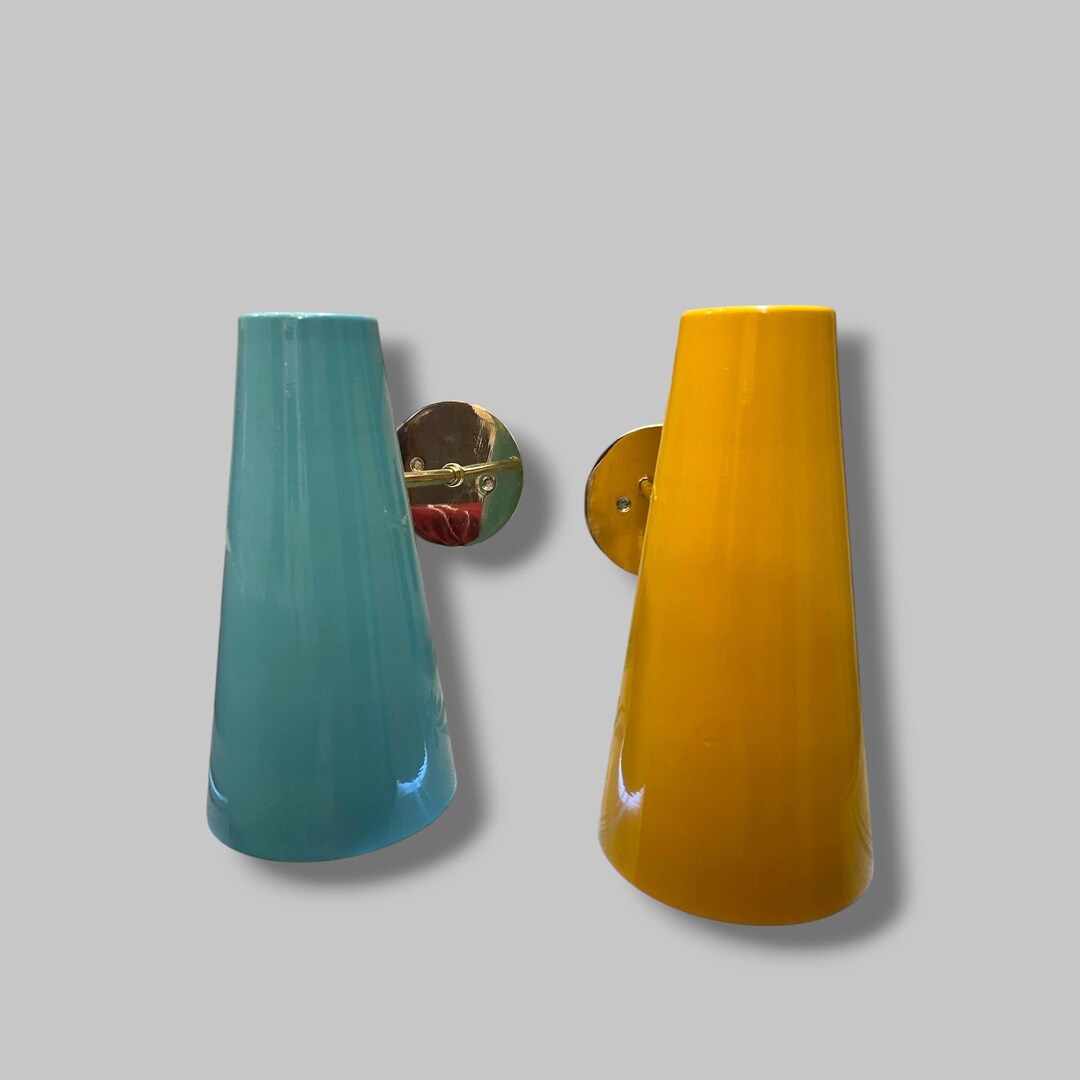 Mid Century Modern Colorful Wall Sconces Italian Sconce Lighting - Pair ...