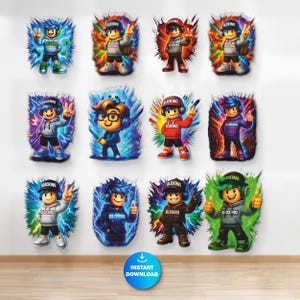 Roblox Boy Avatar PNG: Bloxing Gamer Characters (digital Download, 12 ...