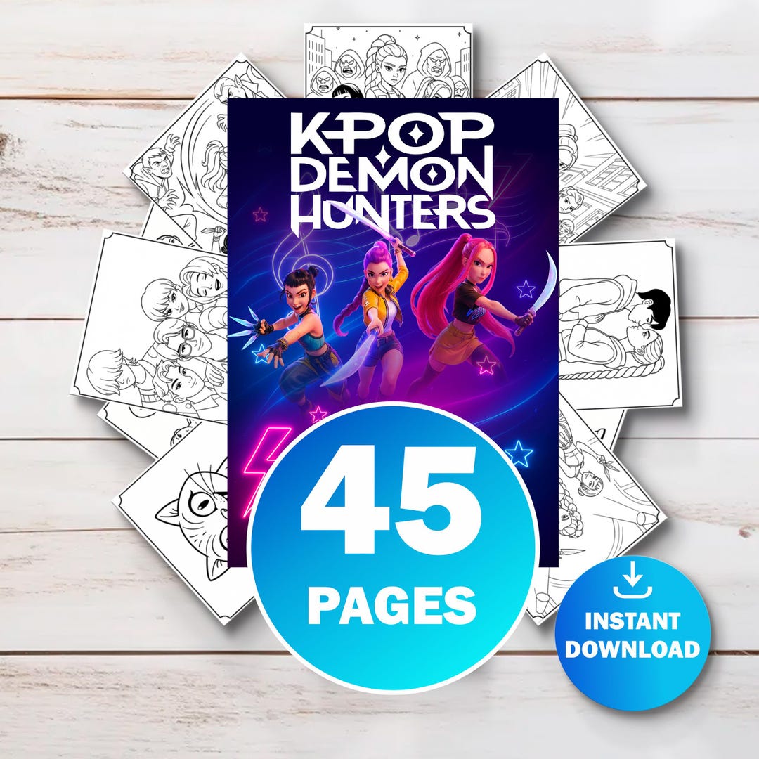 Anime Demon Hunters Kids Coloring Book – 45 Pages (digital Download) - Etsy
