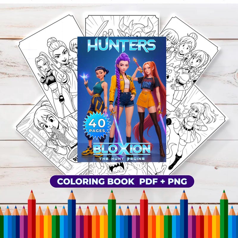 Huntrix Coloring Pages - Etsy