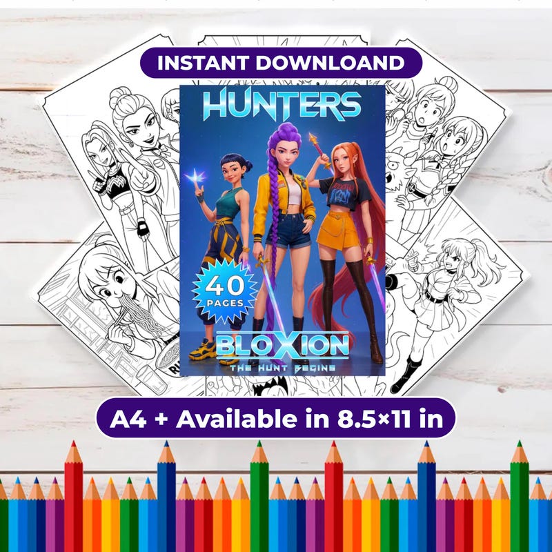Huntrix Coloring Pages - Etsy