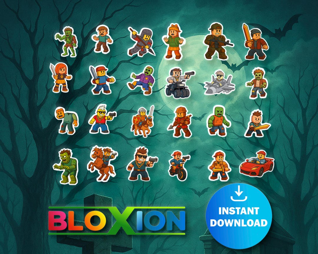 Zombie Apocalypse Sticker Pack • 24 Roblox-inspired Cut-outs ...
