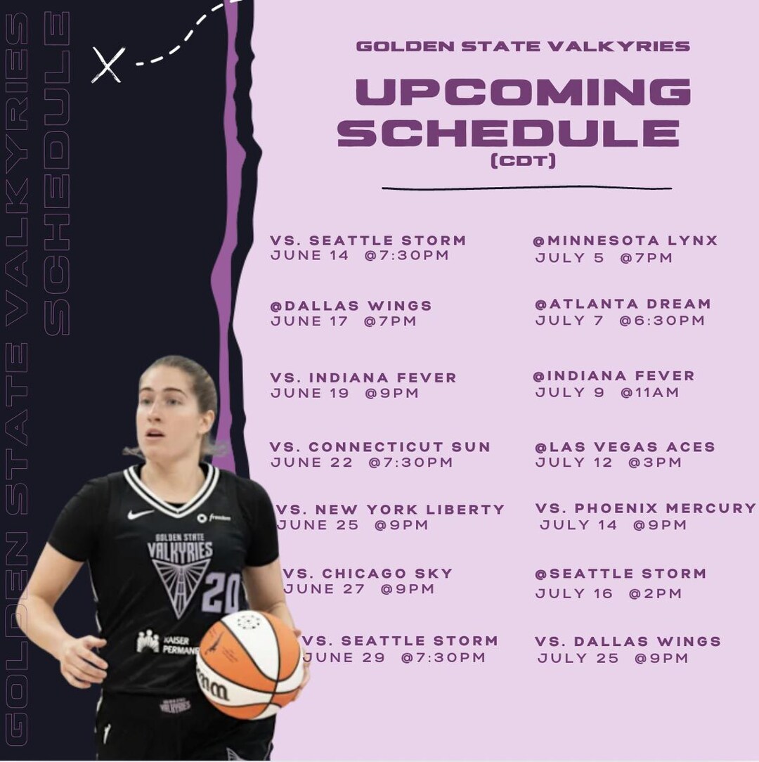 Golden State Valkyries WNBA Season Schedule - Etsy