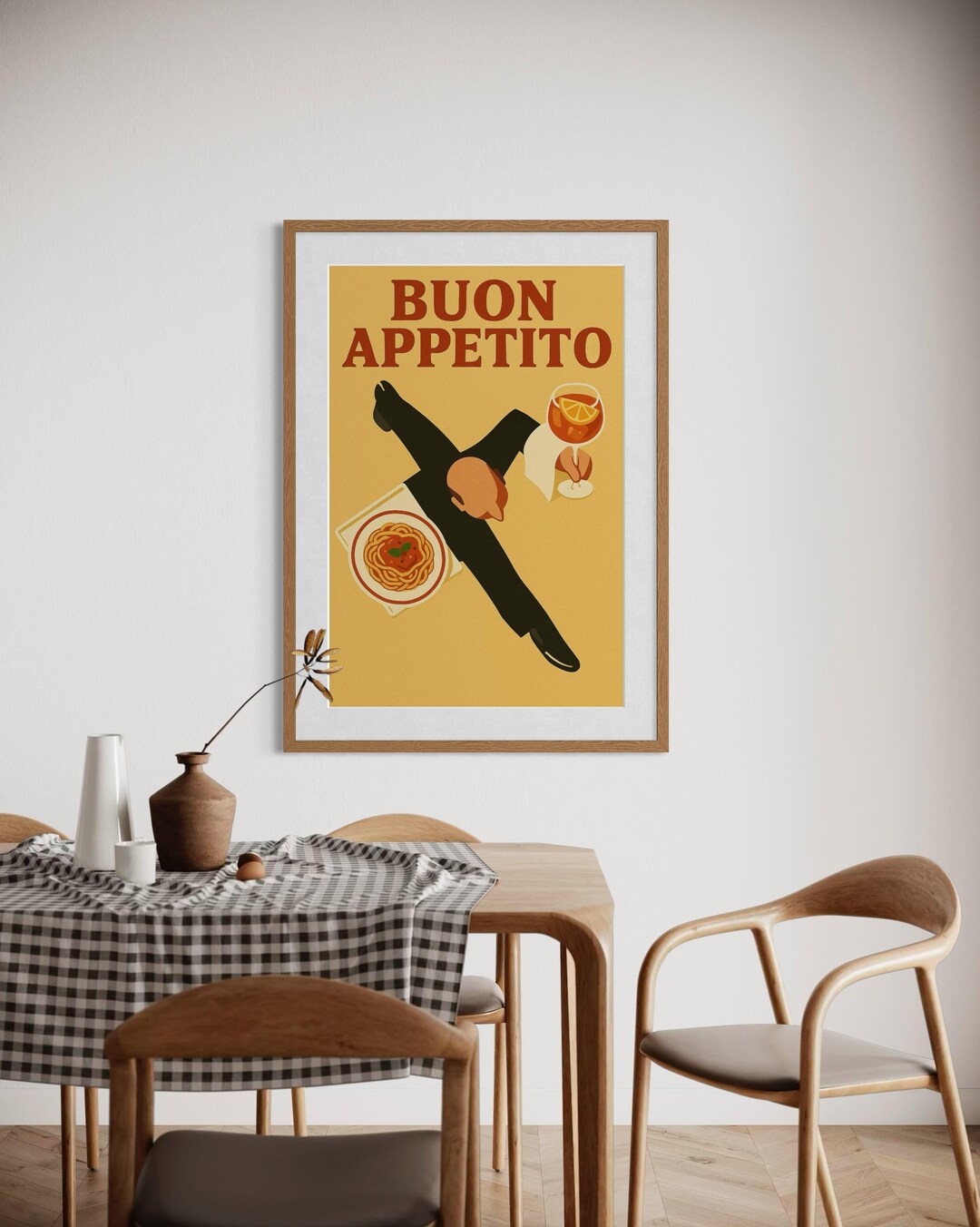 Vintage Italian Wine Waiter Poster, Nonna’s Kitchen Wall Art, Rustic ...