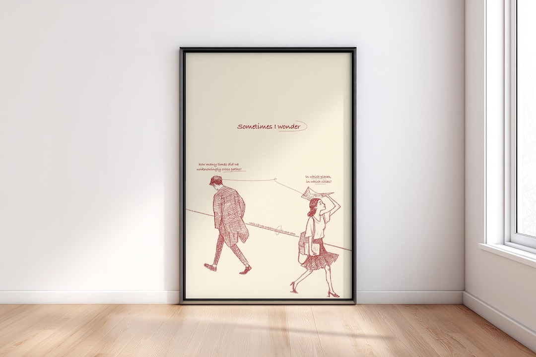 Sometimes I Wonder Line Art Vertical Print, Fun & Aesthetic 11x14 ...