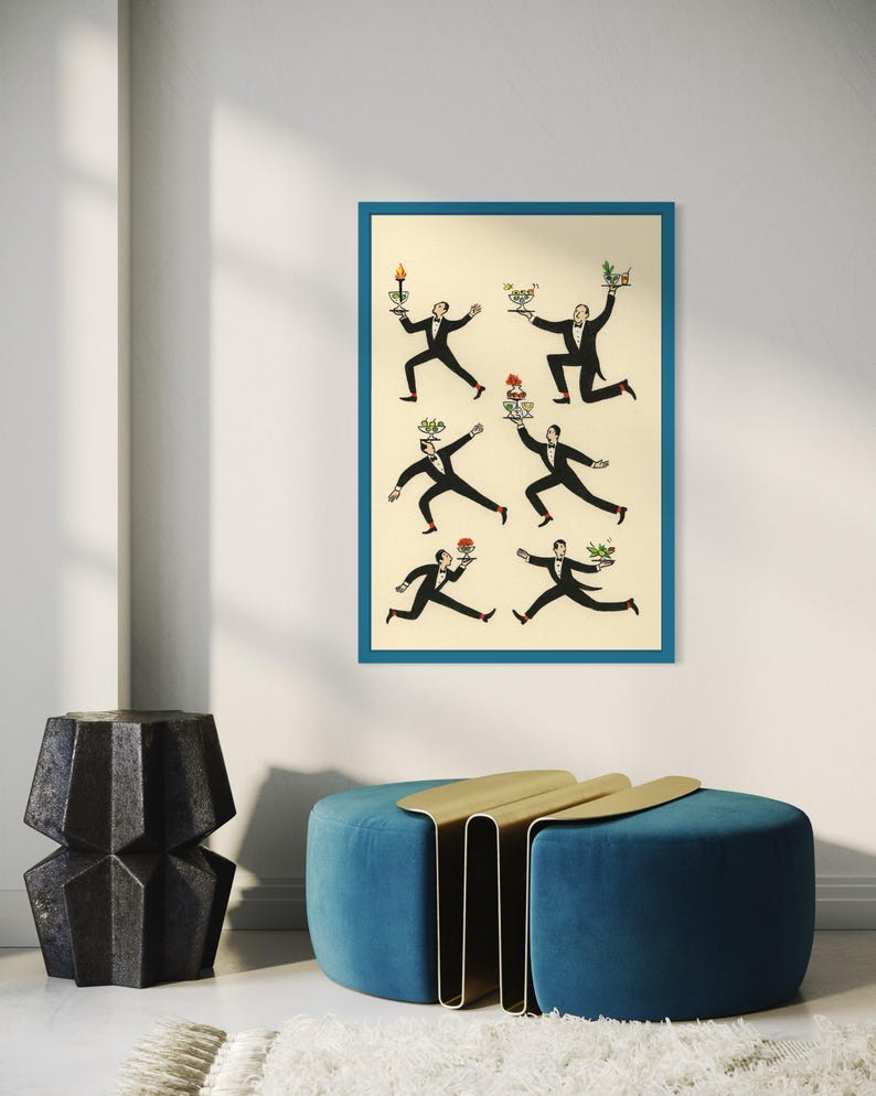 Jack Penny Wine Waiter Print – Italian Kitchen Art, Vintage Bar Cart ...