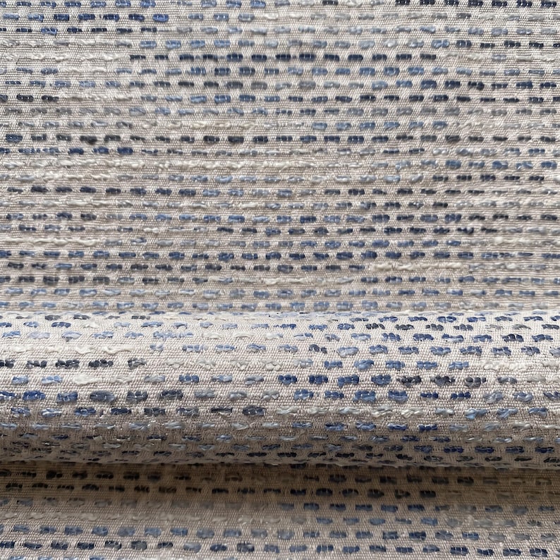 Blue and Ivory Raised Dot Roman Shade, Custom Textured Blind for ...