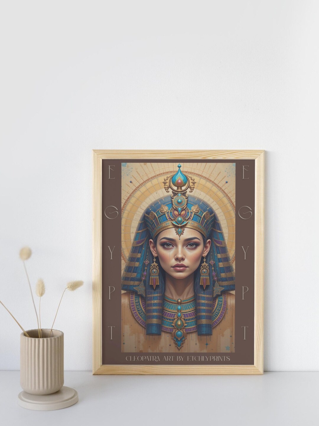 Regal Cleopatra Art Print | Egyptian-inspired Digital Wall Decor ...