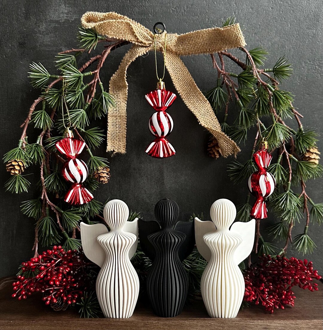 Ribbed Angel 13 Cm | Modern Christmas Decoration | 3D Printed ...