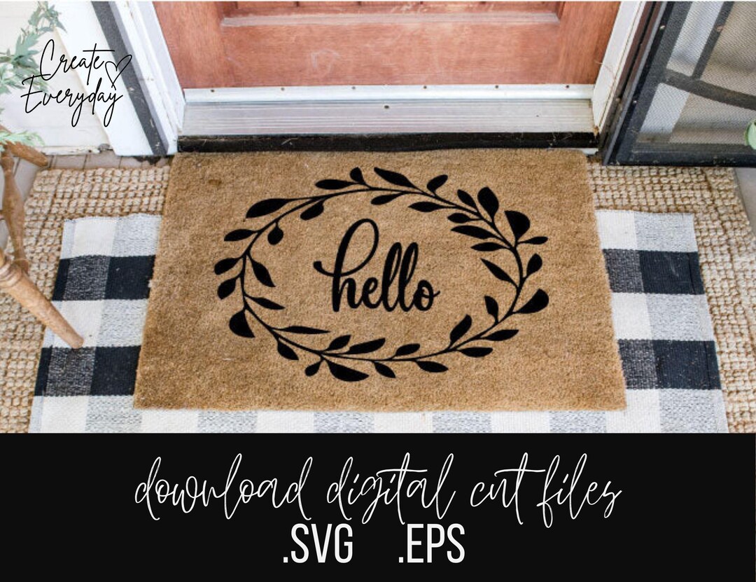 Hello Wreath Doormat SVG | Digital Download for Cricut & Silhouette ...