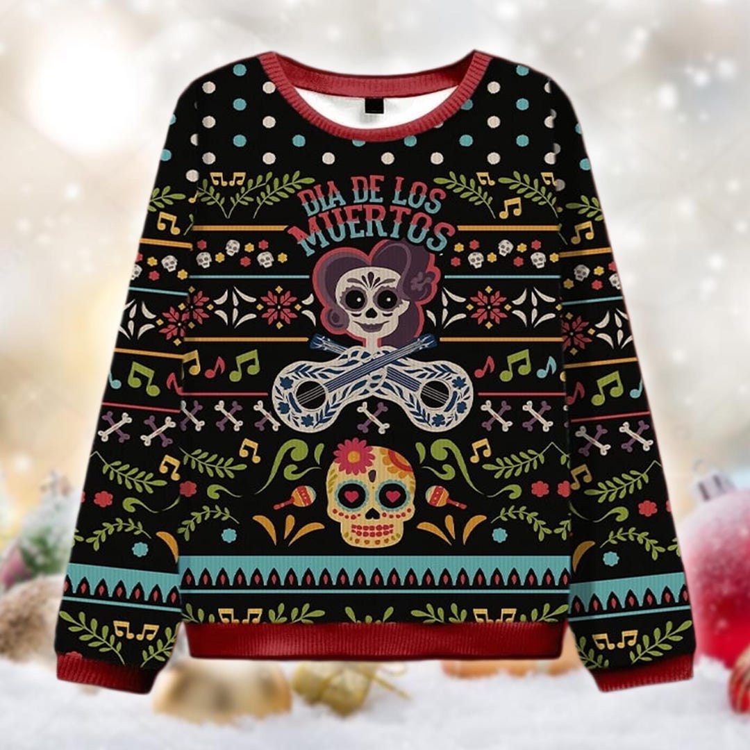 Dia De Los Muertos Sweater, Day of the Dead Jumper, Sugar Skull Holiday ...