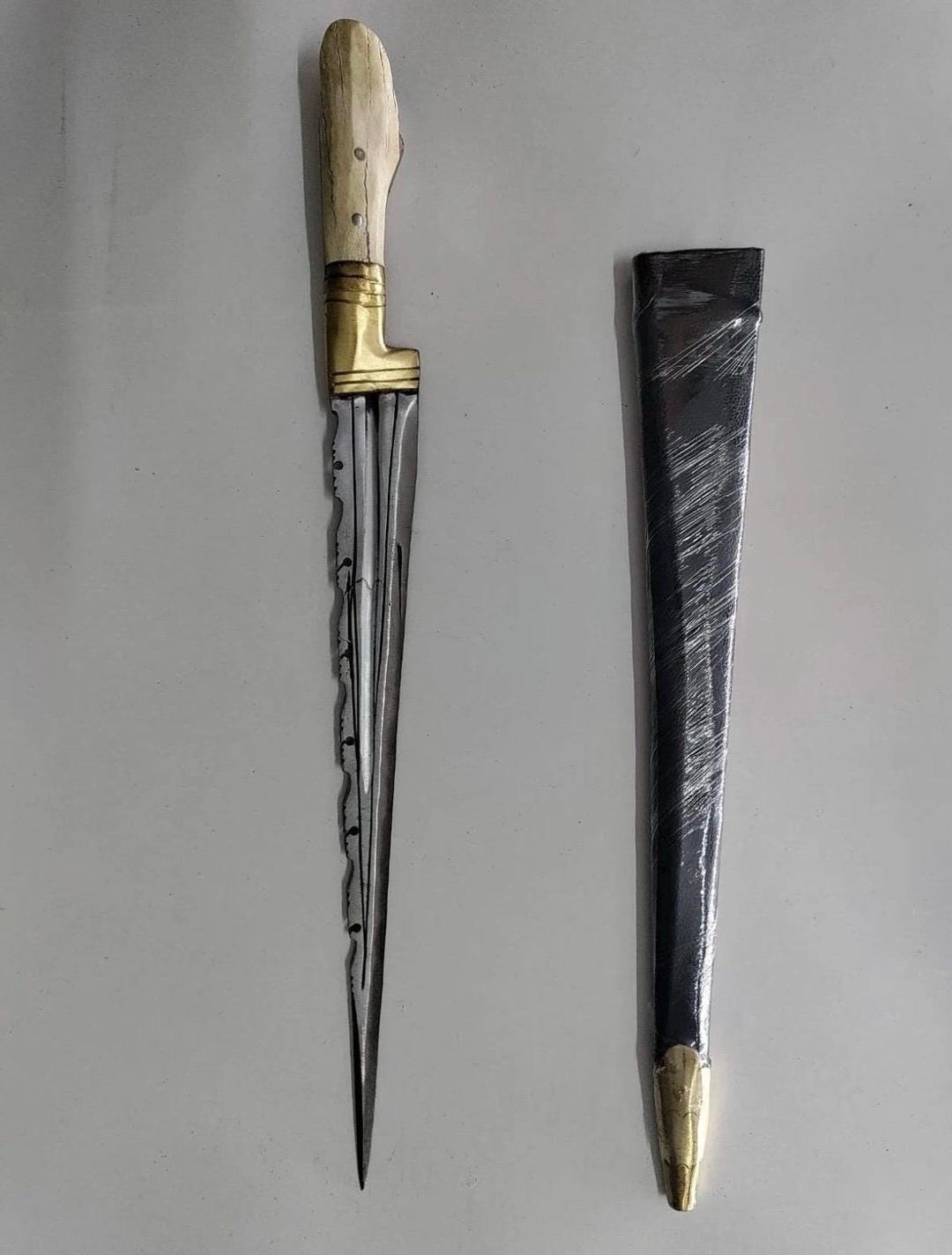 Antique Vintage Sword Dagger Shank Cleaver Poniard Dirk Damascus Carbon ...